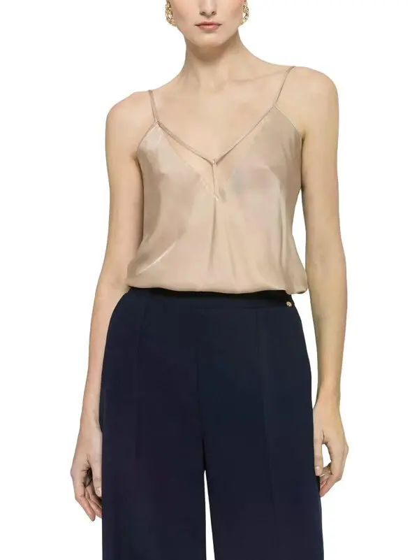 NISSA Tulle-insert Top - Neutrals