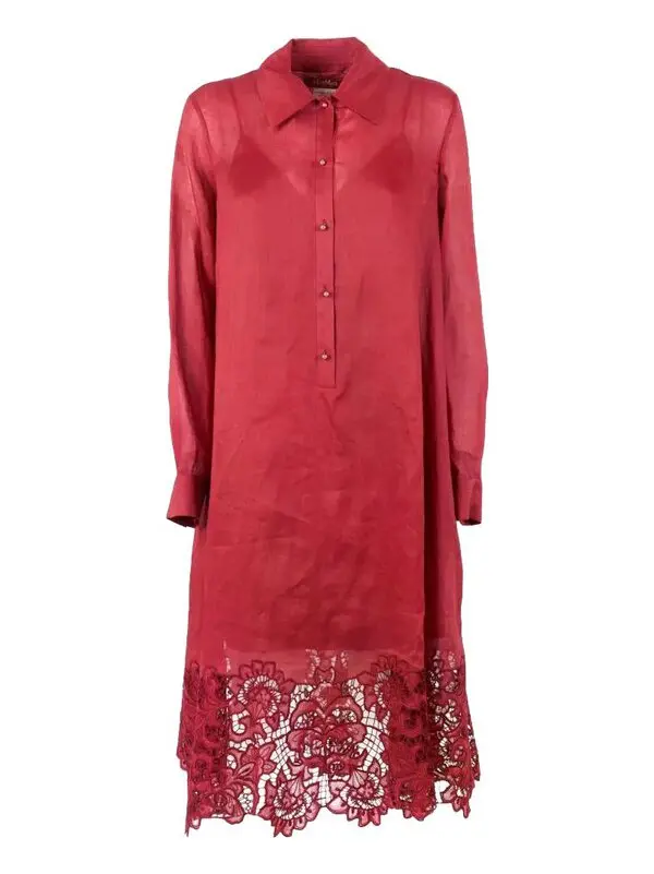 Max Mara Embroidery Shirt Dress - Red