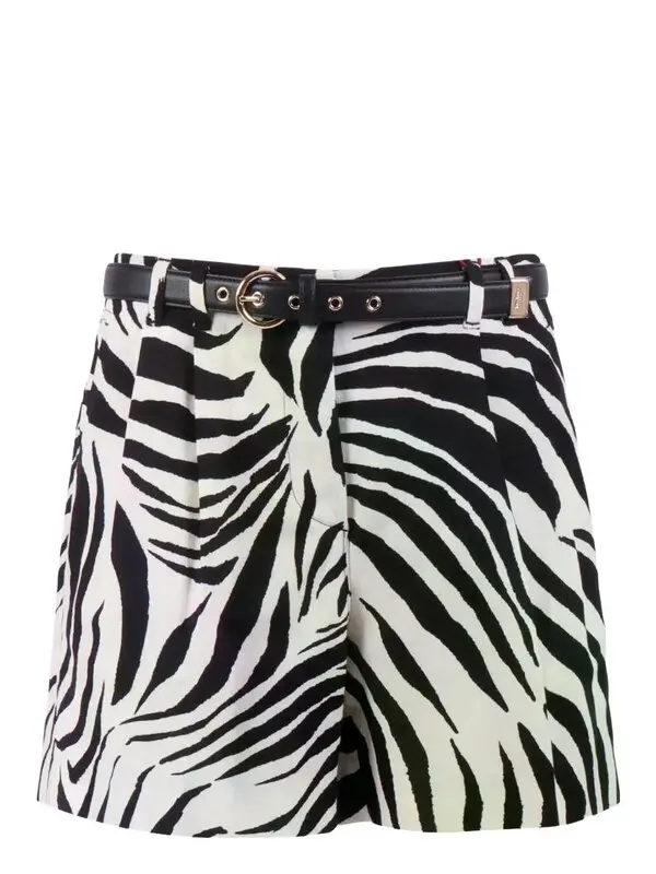 Max Mara Zebra-print Novella Shorts - White
