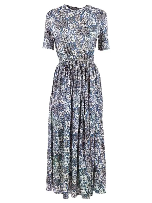 Max Mara Floral Print Dress - Blue