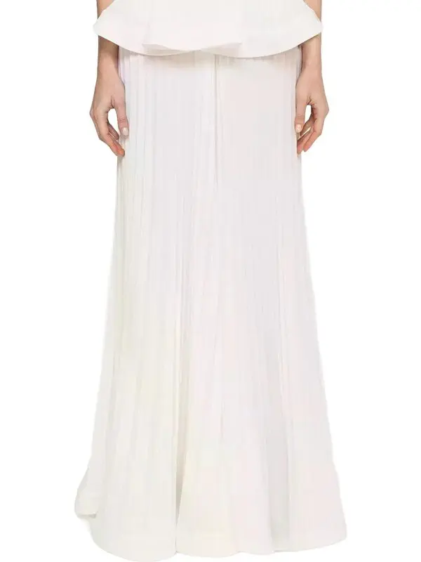 NISSA Pleated Palazzo Pants - White
