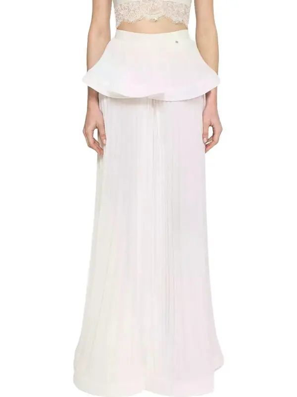 NISSA Pleated Palazzo Pants - White