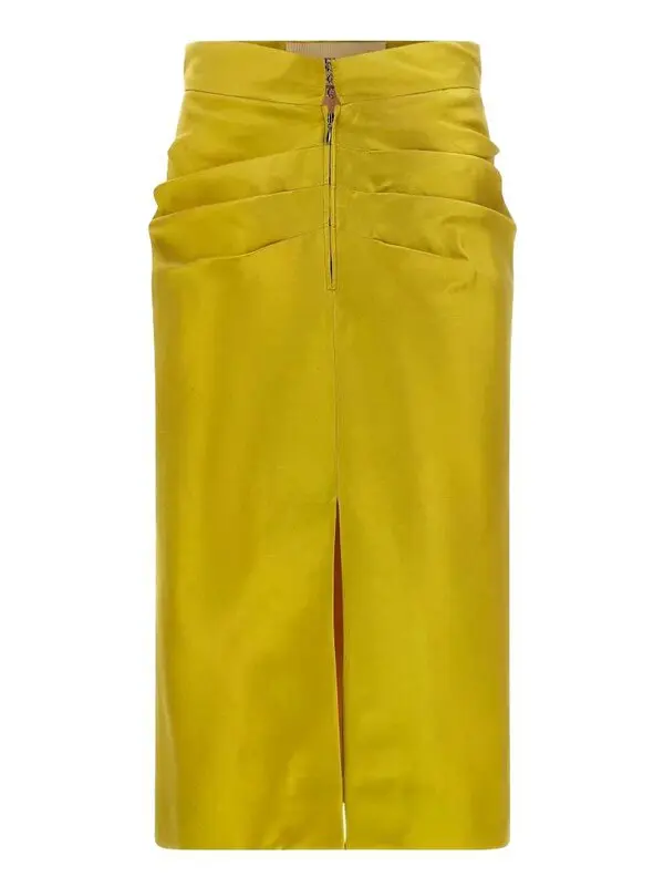 Valentino Garavani Pleated Midi Skirt - Yellow