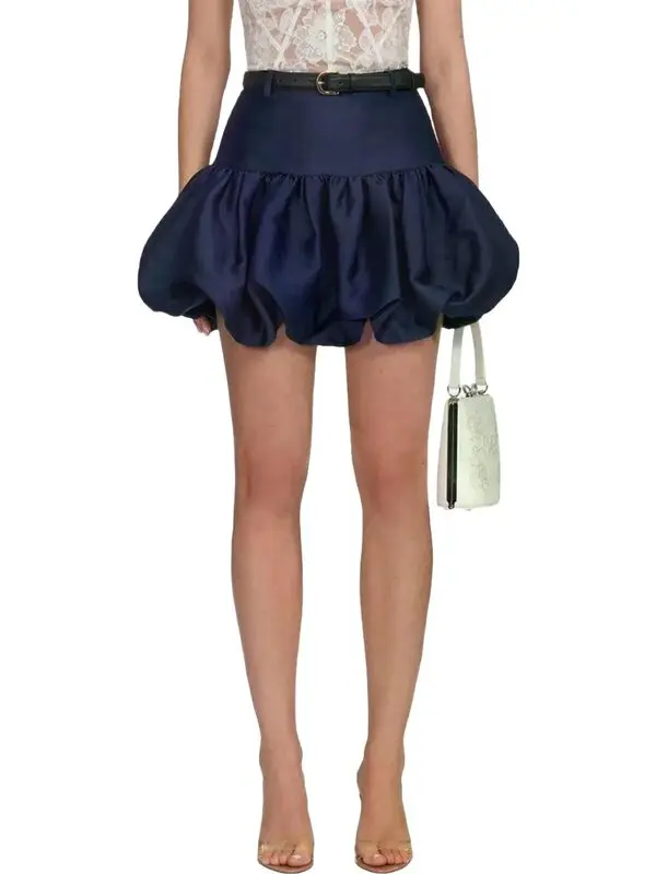 SELF-PORTRAIT A-line Mini Skirt - Blue
