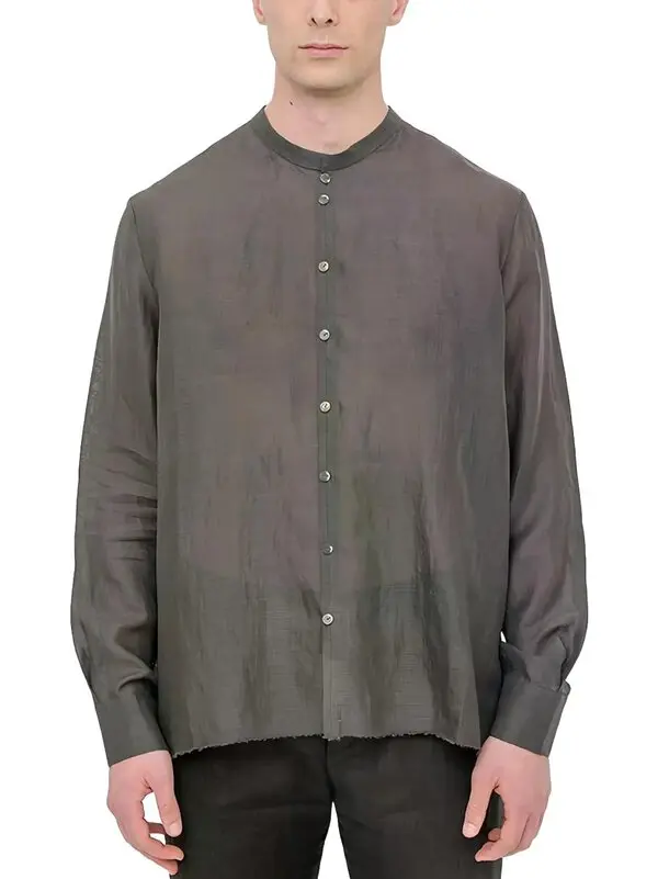 LABEL UNDER CONSTRUCTION Mandarin-collar Shirt - Grey