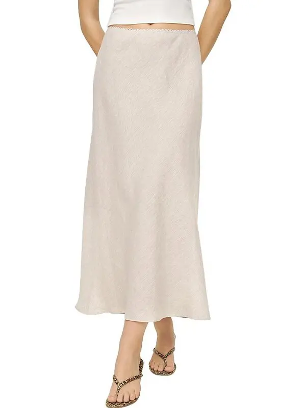 REFORMATION Layla Linen Skirt - Oatmeal