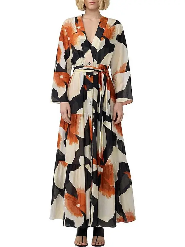 Diane Von Furstenberg Elisa Maxi Dress - Island Orchid Giant Black