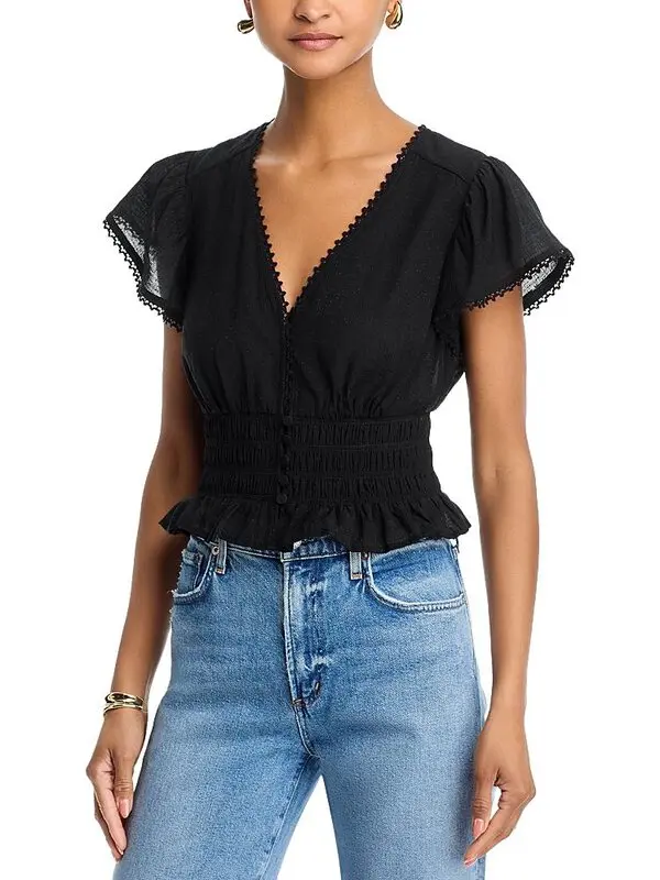 Paige Rive Lace-trimmed Top - Black
