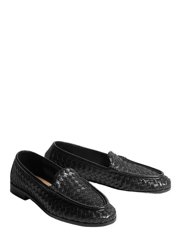 Bottega Veneta Intrecciato Lenzio Loafers - Nero