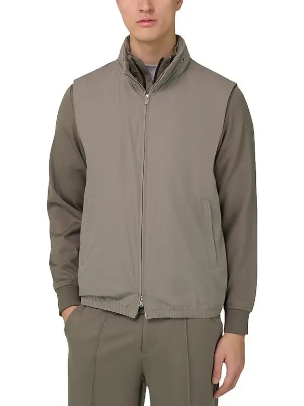 Boggi Milano Technical Fabric Gilet - Mud