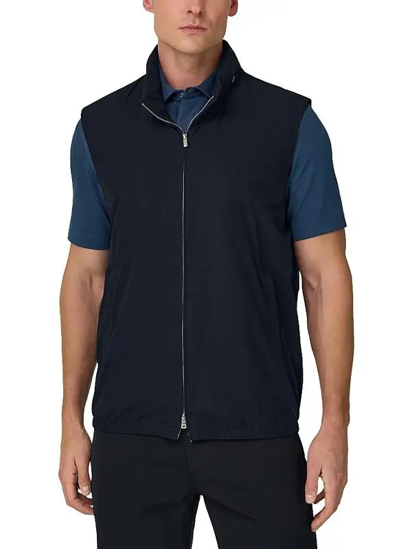 Boggi Milano Technical Fabric Gilet - Navy Blue