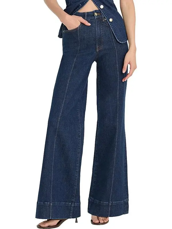 Good American Good Waist High Rise Palazzo Jeans - Indigo