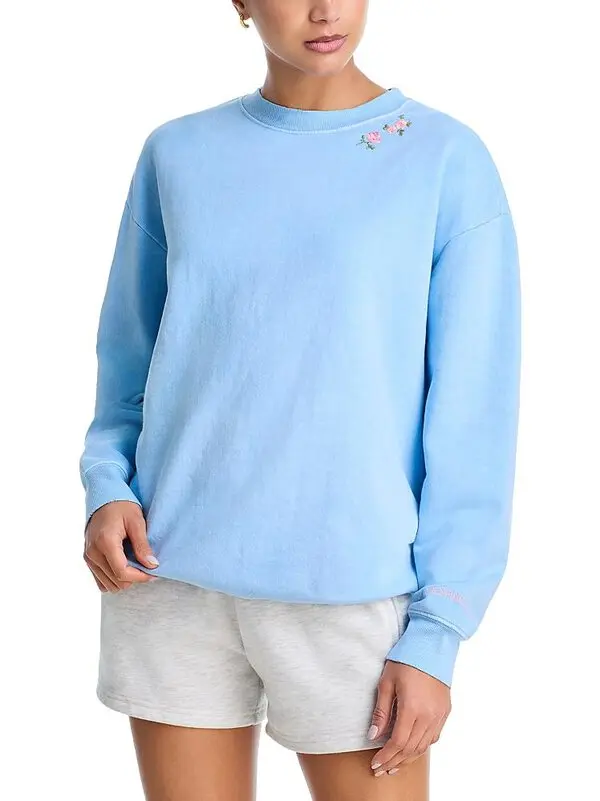 LoveShackFancy Palo Pullover Sweatshirt - Waterfall