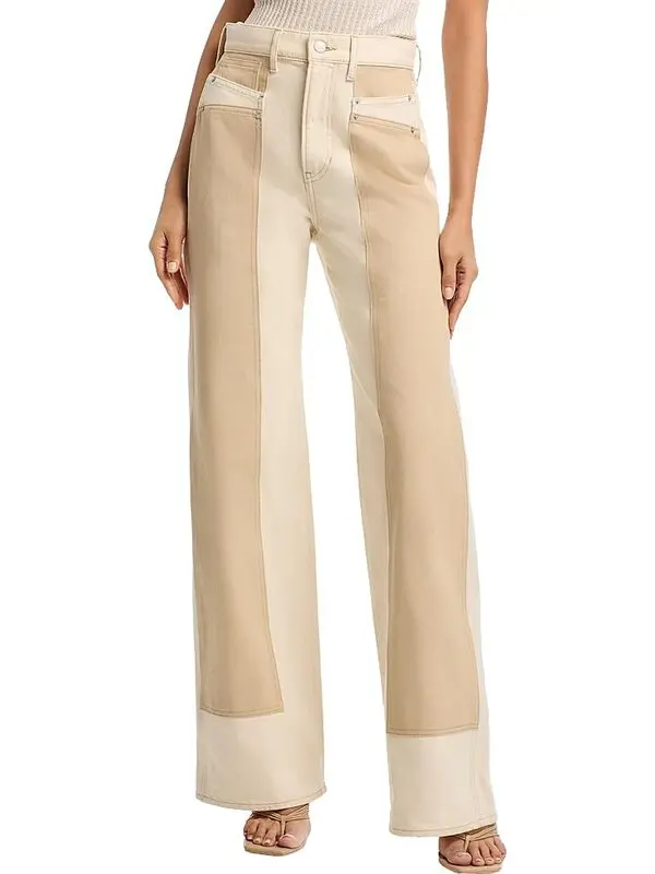 Veronica Beard Taylor High-rise Wide-leg Jeans - Ecru / Sto