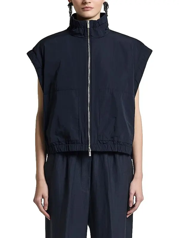 Peserico High Neck Sleeveless Vest - Ink