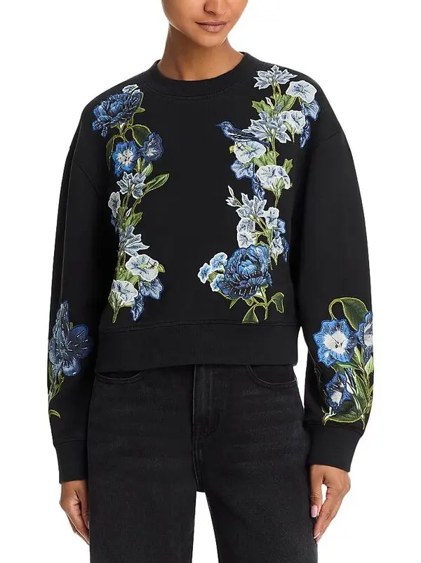 Alice + Olivia Embellished Sweatshirt - American Beauty Black
