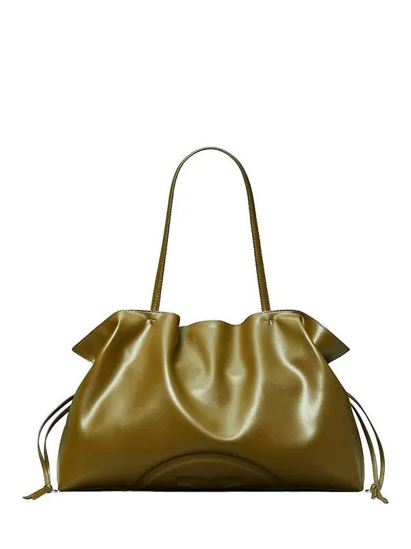 Tory Burch Ella Natuura Drawstring Tote Bag - Dark Olive