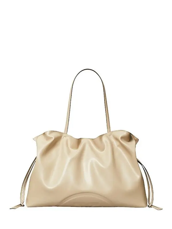 Tory Burch Ella Natuura Drawstring Tote Bag - Light Stone