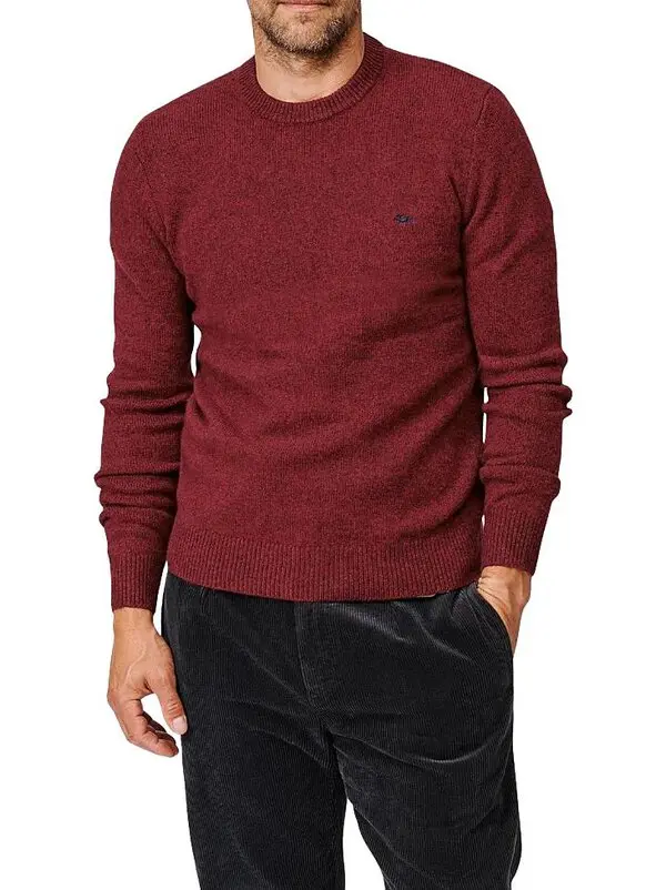 AUBIN Phillips Lambswool Crew Neck Sweater - Claret