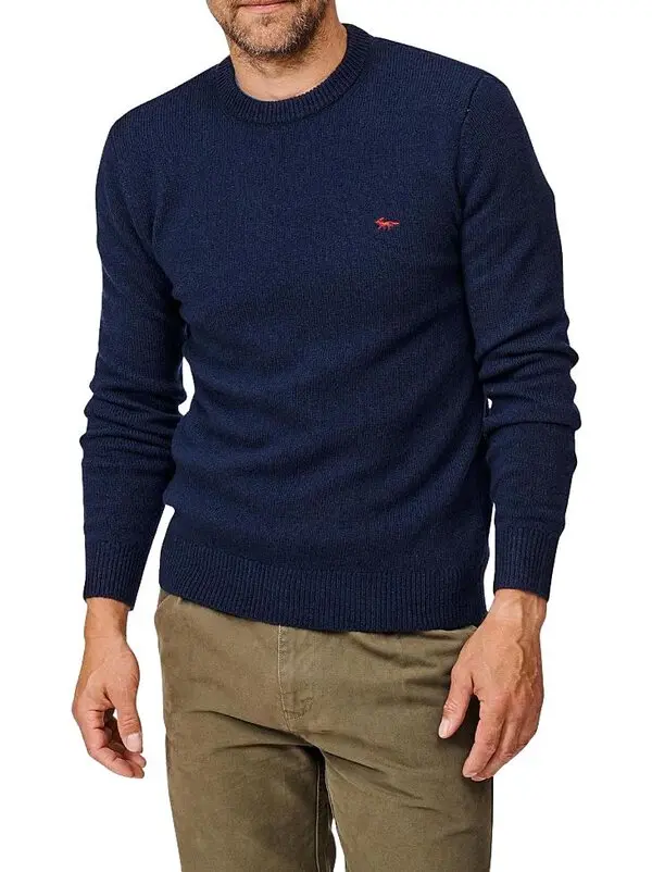 AUBIN Phillips Lambswool Crew Neck Sweater - Navy