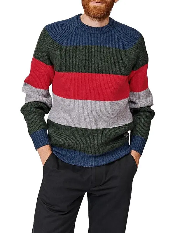 AUBIN Pitt Crew Neck Sweater - Block Stripe