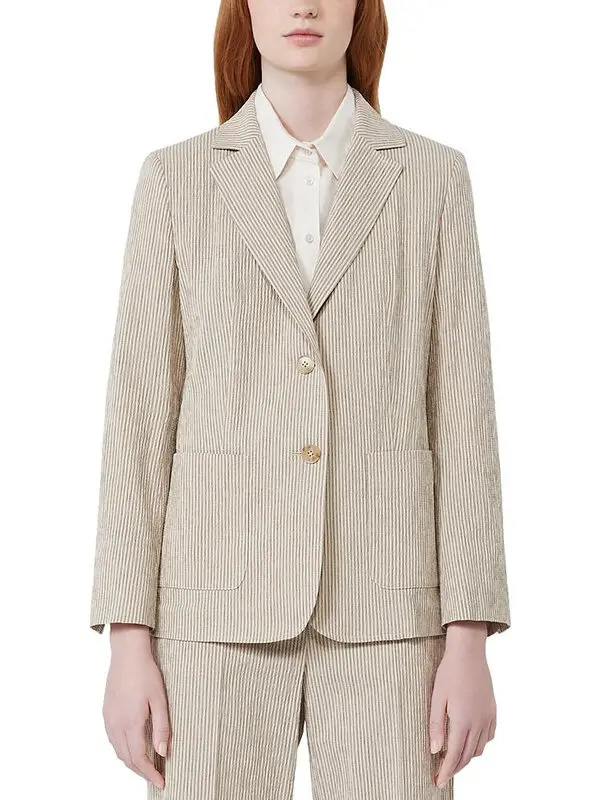 Max Mara Wkdaletta Seersucker Blazer - Sand