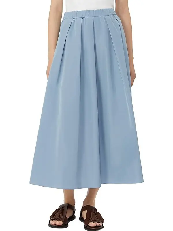 Max Mara Taffeta Midi Skirt - Light Blue