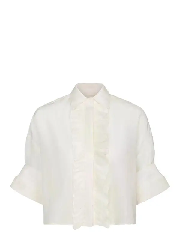 TWP Ruffled Shirt - Neutrals