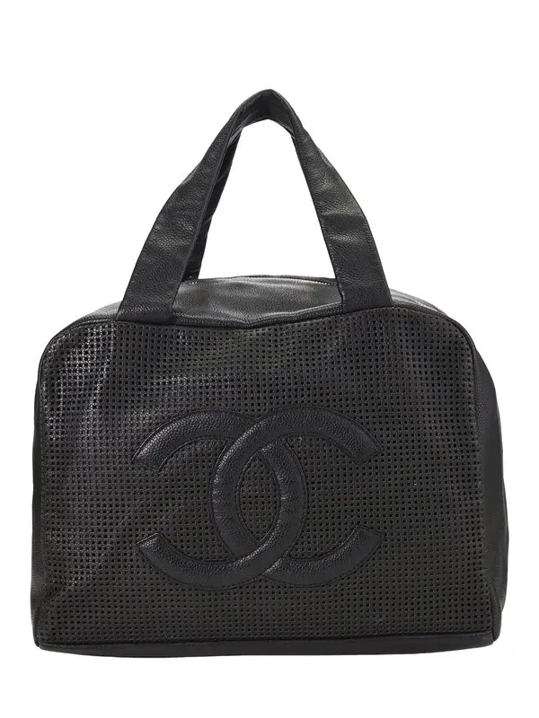 Chanel Perforated Leather Bowler - Black