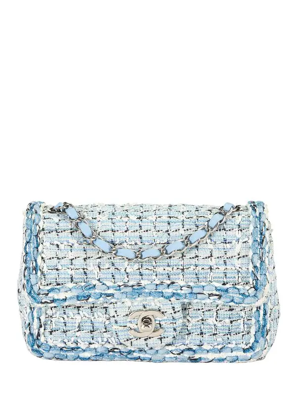 Chanel Quilted Tweed Rectangular Flap - Blue
