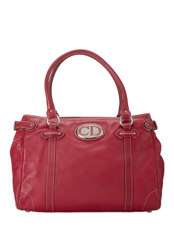 Dior Leather Saint Germain Satchel - Red