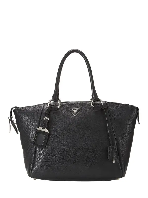 Prada Vitello Daino Handbag - Black