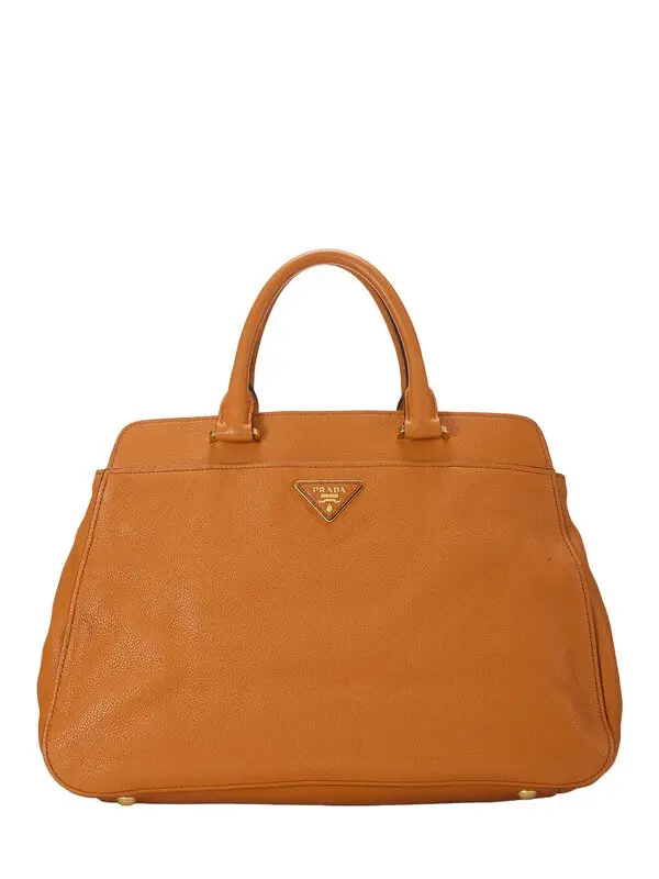 Prada Vitello Daino Convertible Handbag - Orange