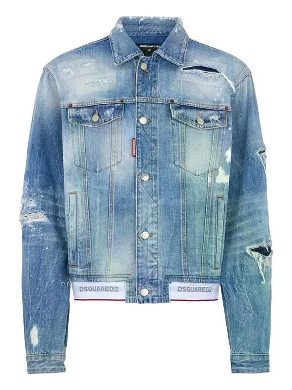 Dsquared2 Distressed Denin Jacket - Blue