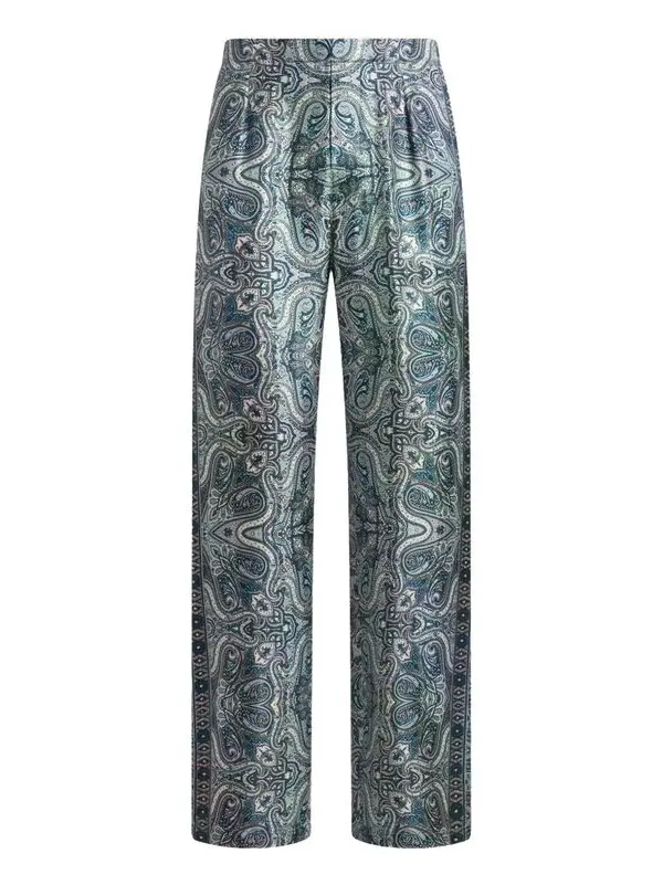 Etro Paisley-print Trousers - Blue