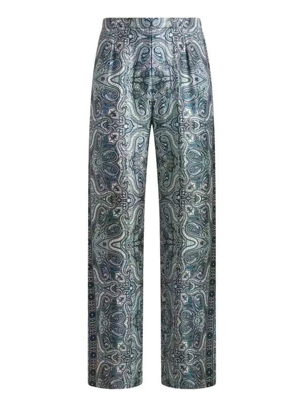 Etro Paisley-print Trousers - Blue