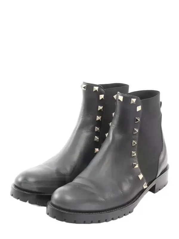 Valentino Garavani 2010s Rockstud Leather Boots - Black
