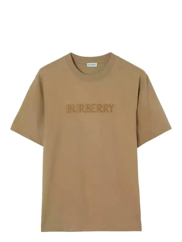 Burberry Logo Detail Cotton T-shirt - Neutrals