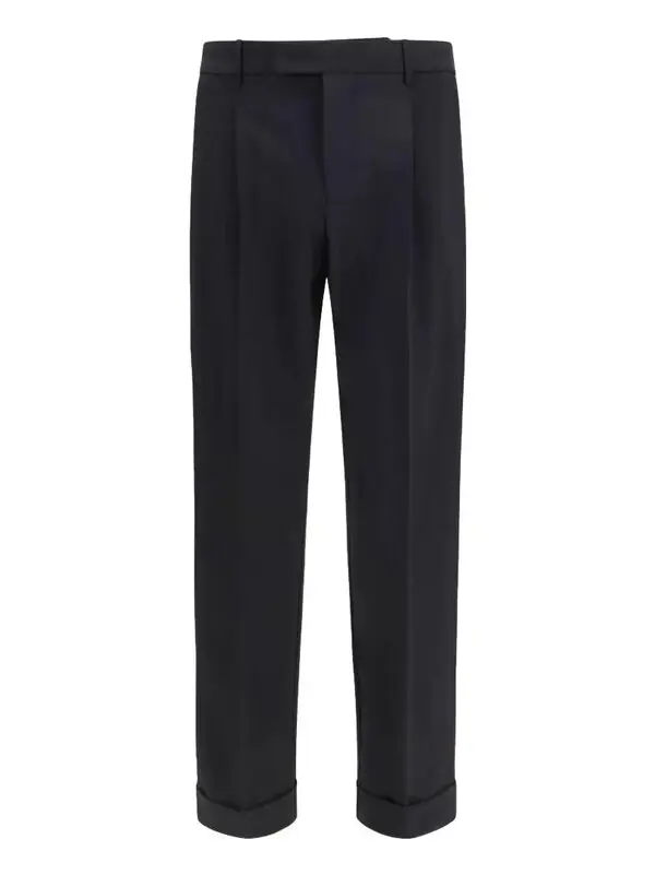 CRUNA Single-pleat Carrot Trousers - Black