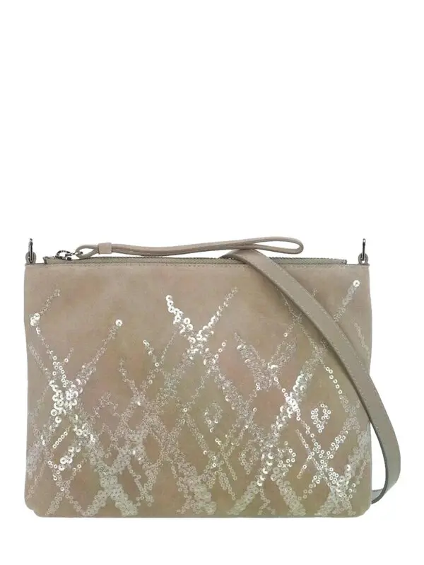 PANICALE Sequin-embellished Crossbody Bag - Neutrals
