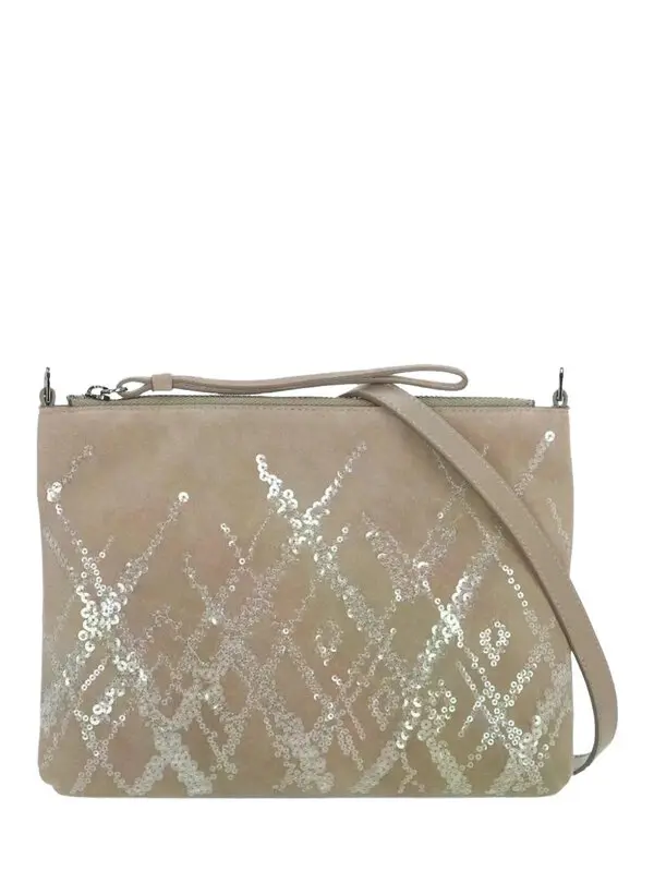 PANICALE Sequin-embellished Crossbody Bag - Neutrals