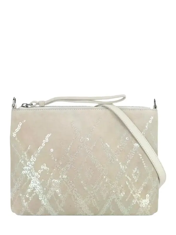 PANICALE Sequin-embellished Crossbody Bag - Neutrals