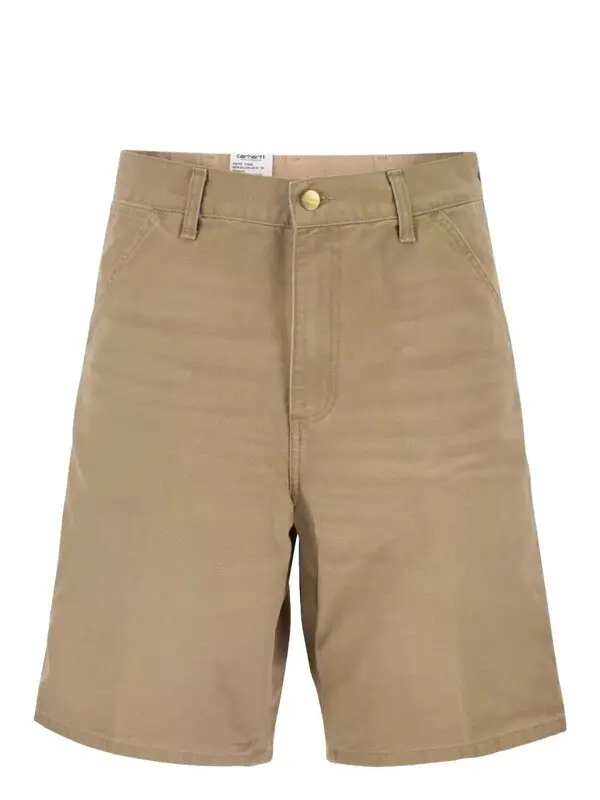Carhartt Work In Progress Single Knee Logo-patch Shorts - Neutrals