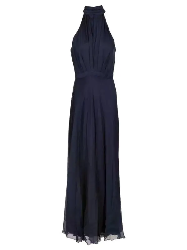 Raquel Diniz Giovanna Closed Halterneck Maxi Dress - Blue