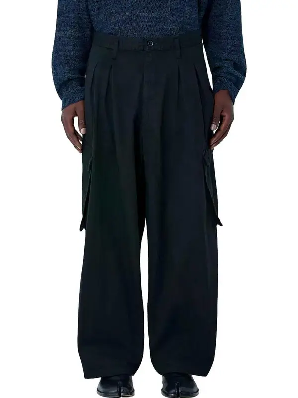 Yohji Yamamoto Belt-loop Pocket Trousers - Black