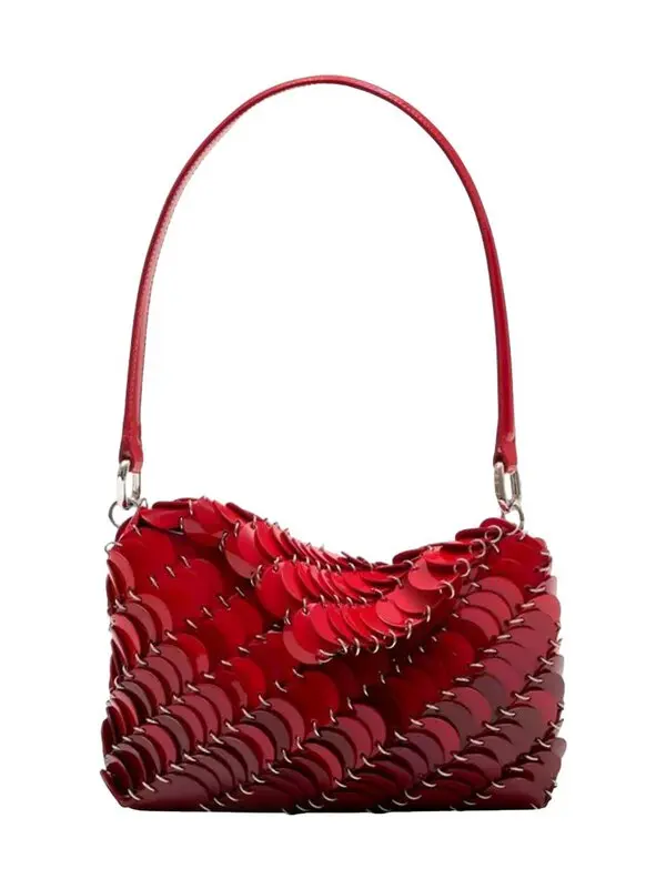 Rabanne Embellished Detail Top Handle Bag - Red