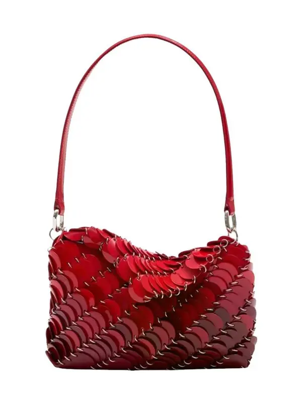 Rabanne Embellished Detail Top Handle Bag - Red
