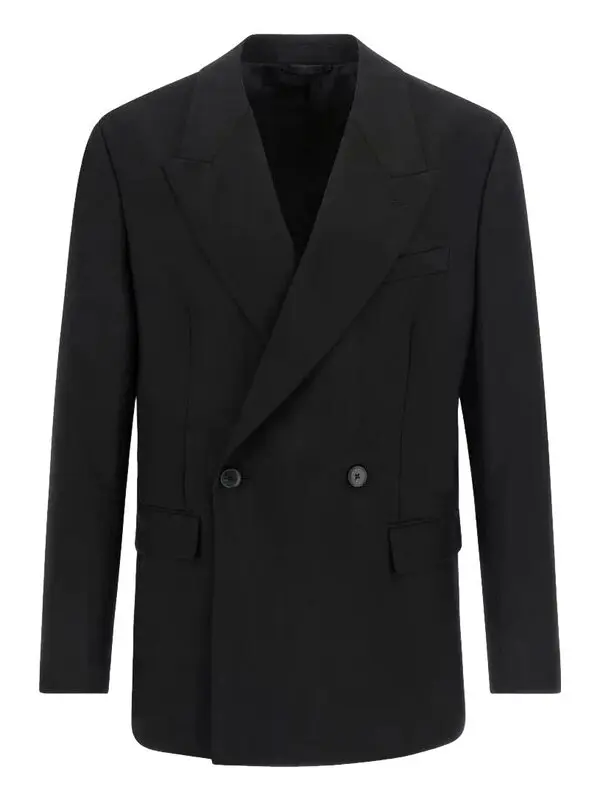 MFPEN Double-breasted Peaked-lapel Blazer - Black