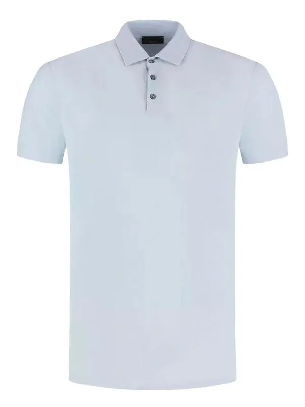 ZANONE Button Short-sleeve Polo Shirt - Blue