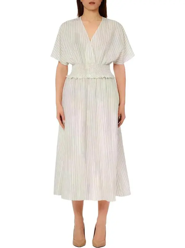 Liu Jo Striped Midi Dress - Neutrals